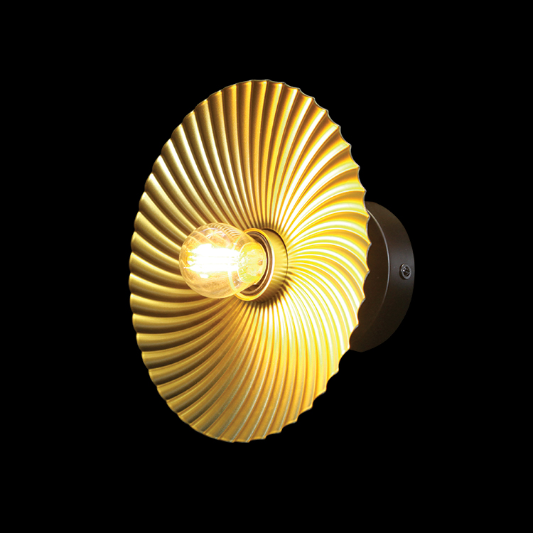 G-KLW-502 - 230v 40W E27 Golden Shell Wall Light - Led Technology SA
